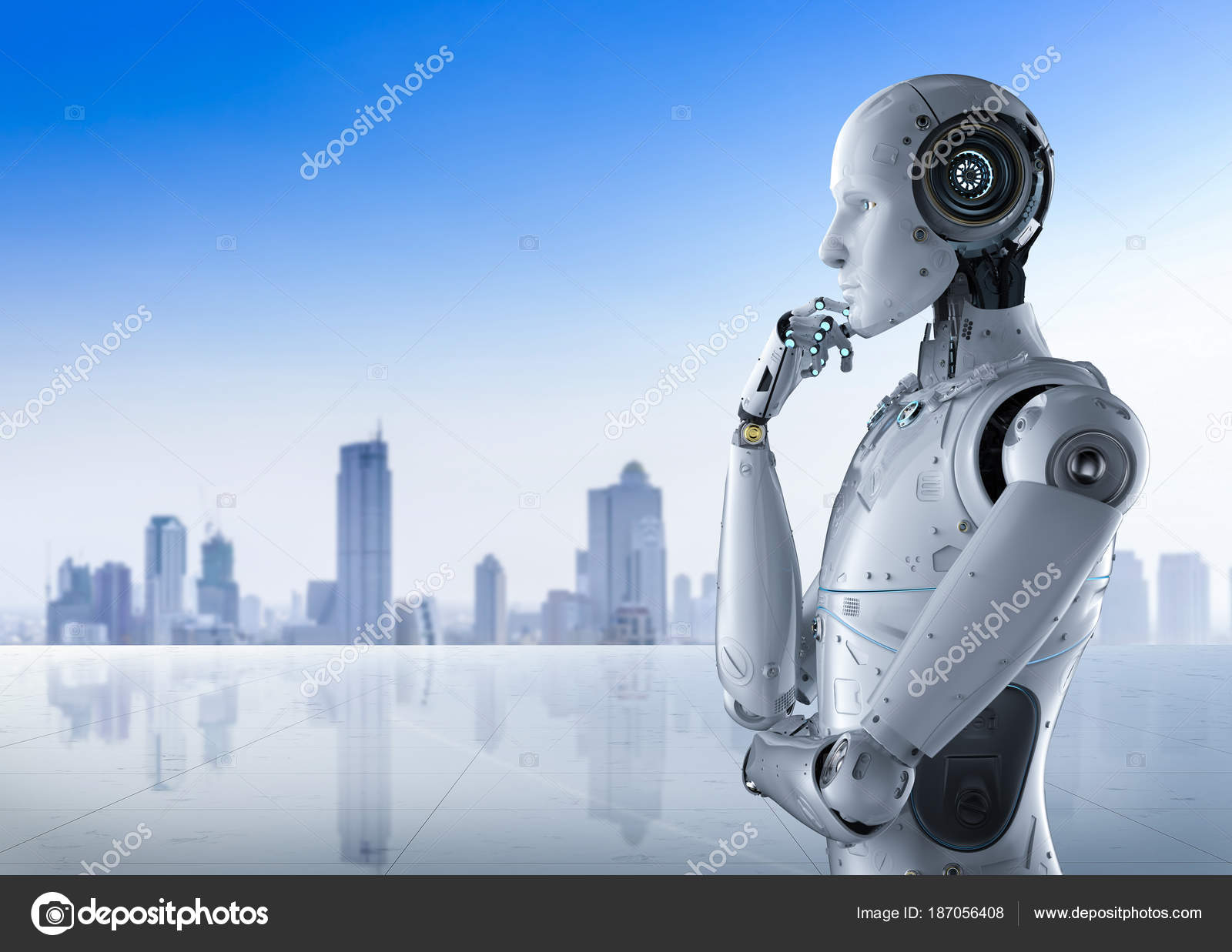 humanoid robot thinking — Stock Photo © phonlamai #187056408 humanoid robot thinking — Stock Photo © phonlamai #187056408