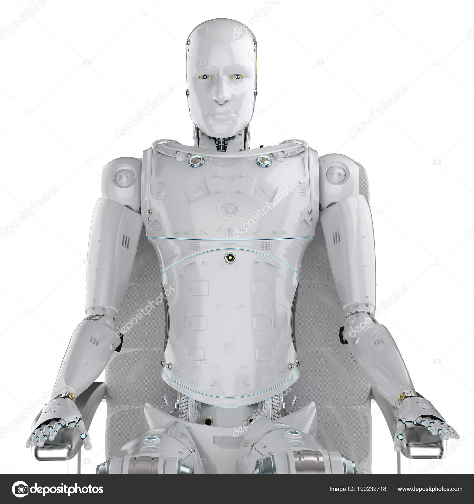 Robot sit on chair Stock Photo by ©phonlamai 190232718