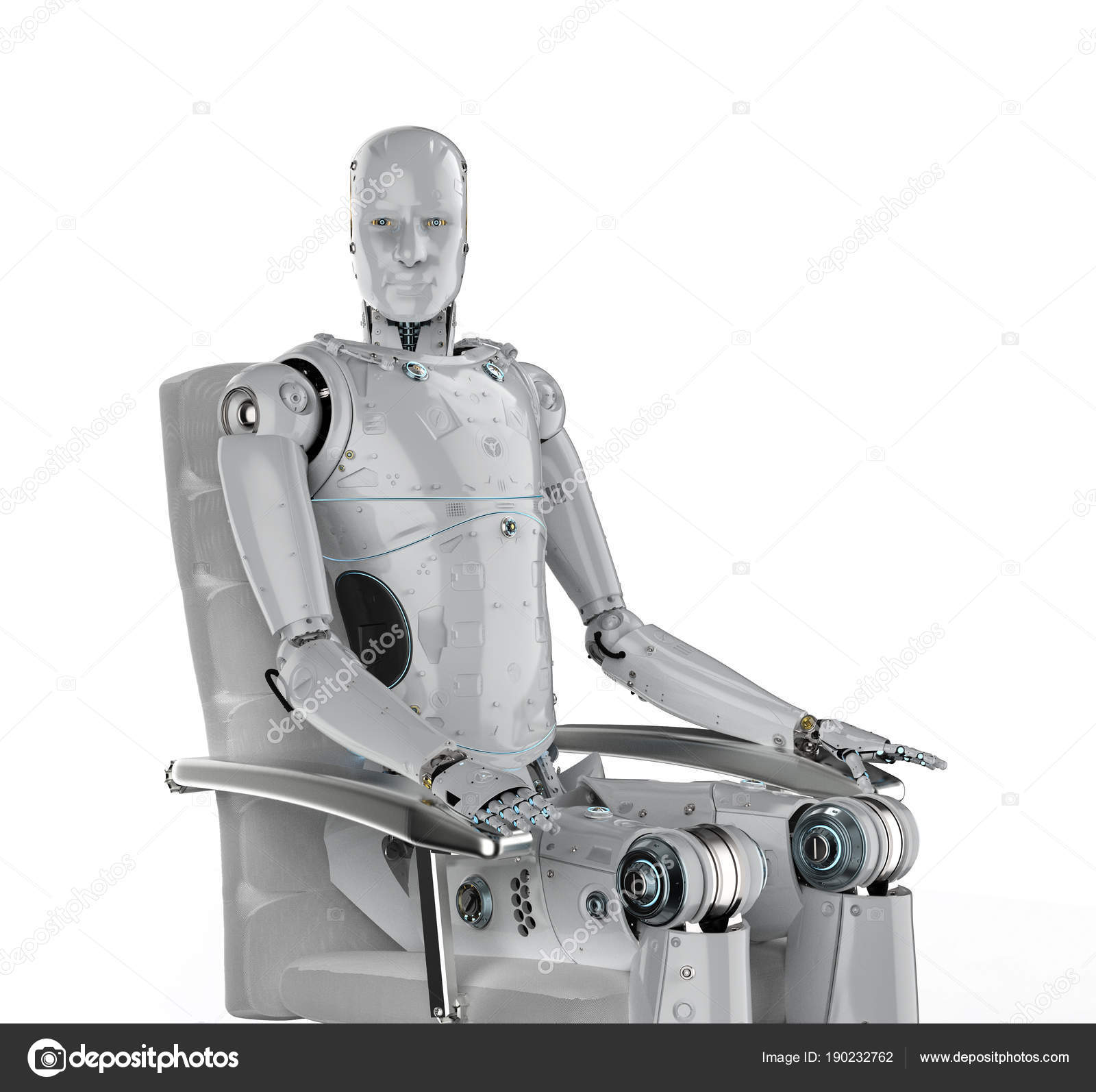 Robot sit on chair Stock Photo by ©phonlamai 190232762