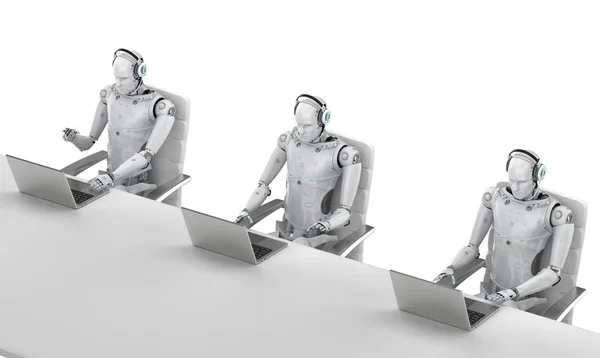 Robot call center Stock Photo by ©phonlamai 190235240
