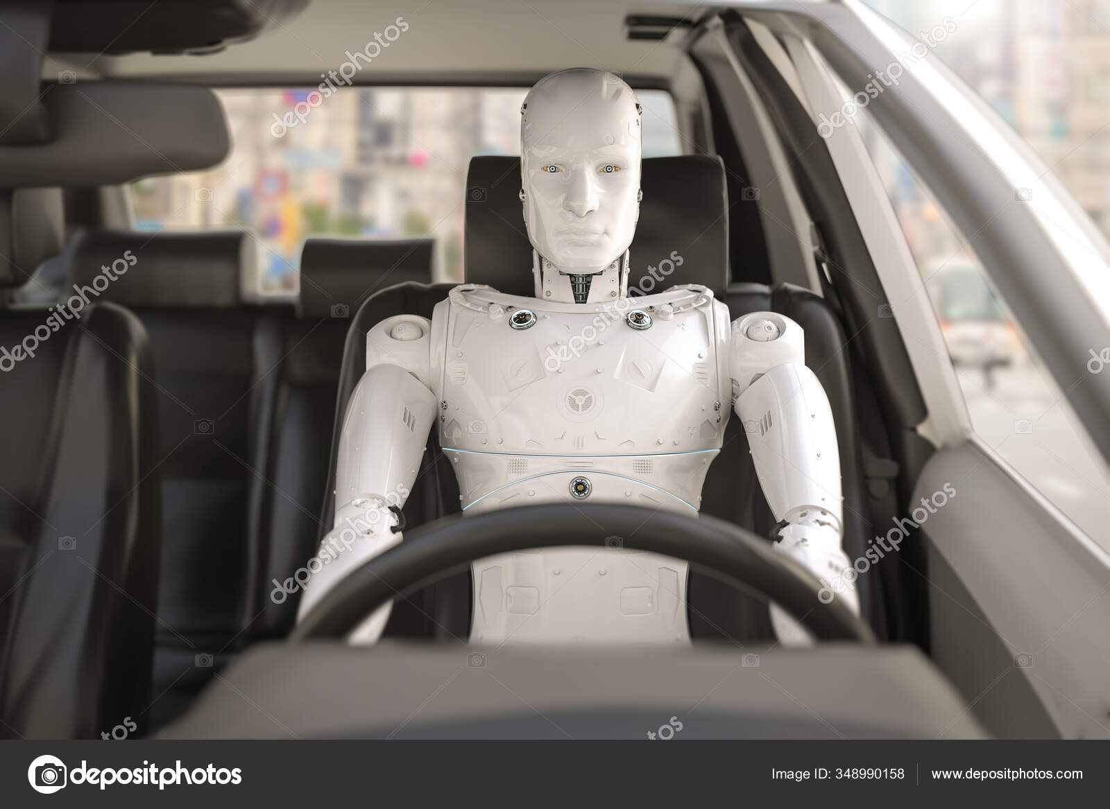 Autonomous Car Concept Rendering Cyborg Drive Car Stock Photo by ...