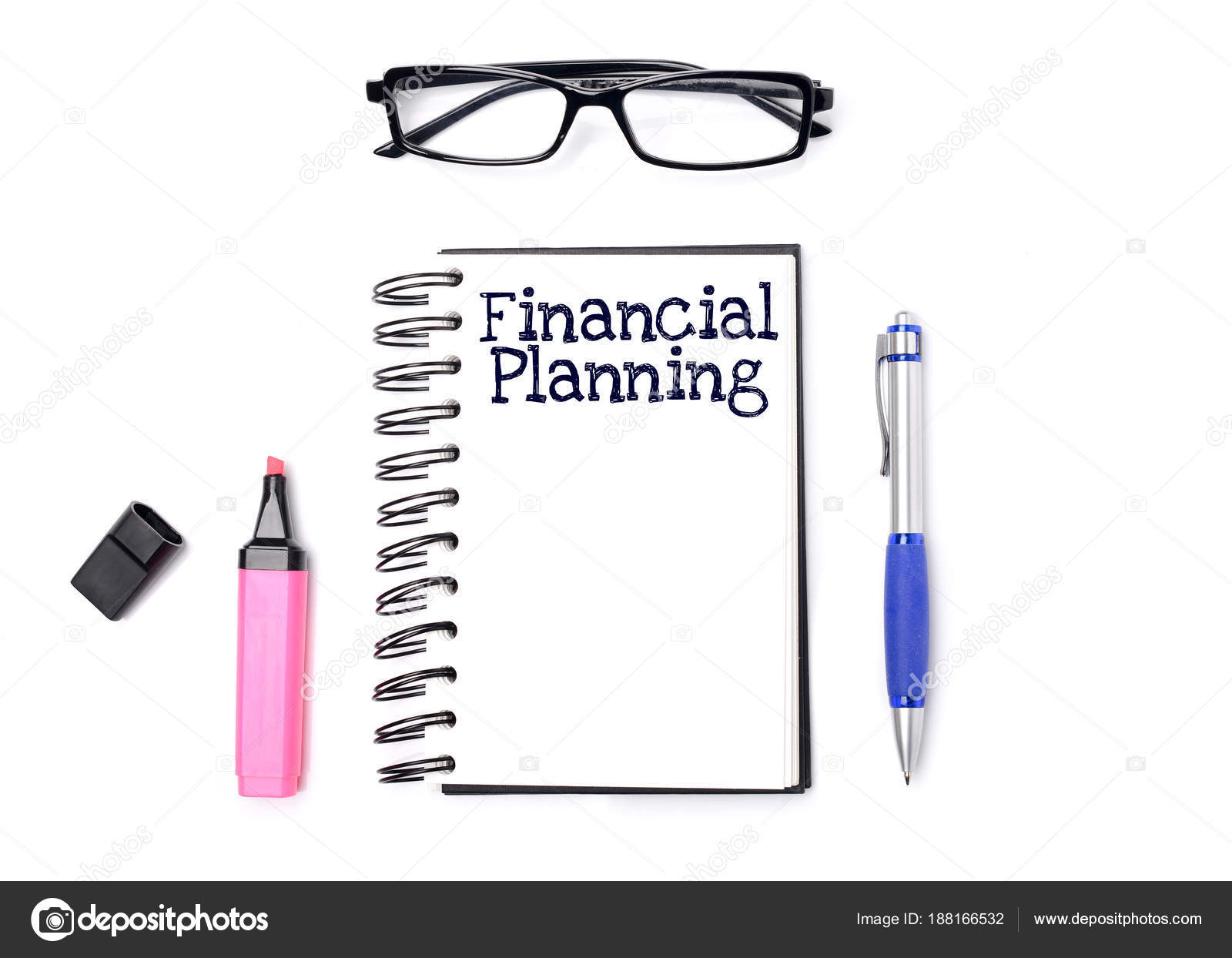 Financial Planning Inscription Notebook White Background Stock Photo by ...