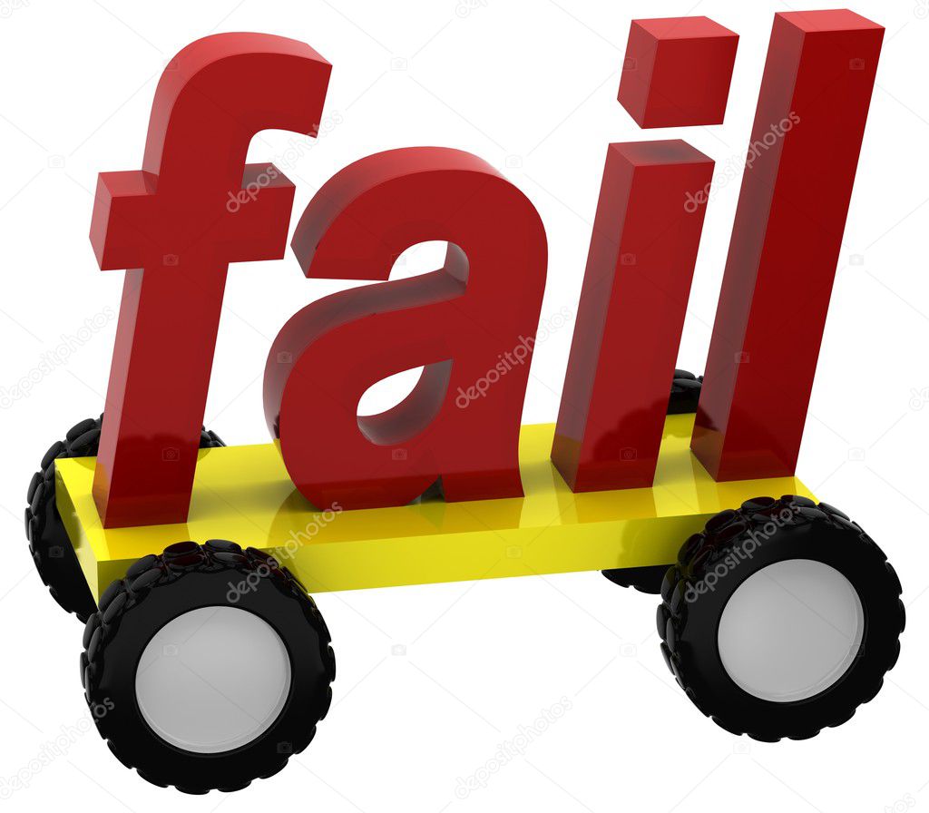 3d Symbols fail on wheels Stock Photo by ©lina0486 126339058