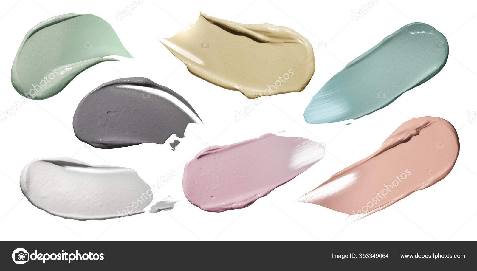 Variety Textures Clay Mask Cosmetics White Background Stock Photo by ...