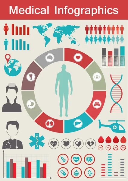 Medical infographic set with charts and other elements. Vector i ...