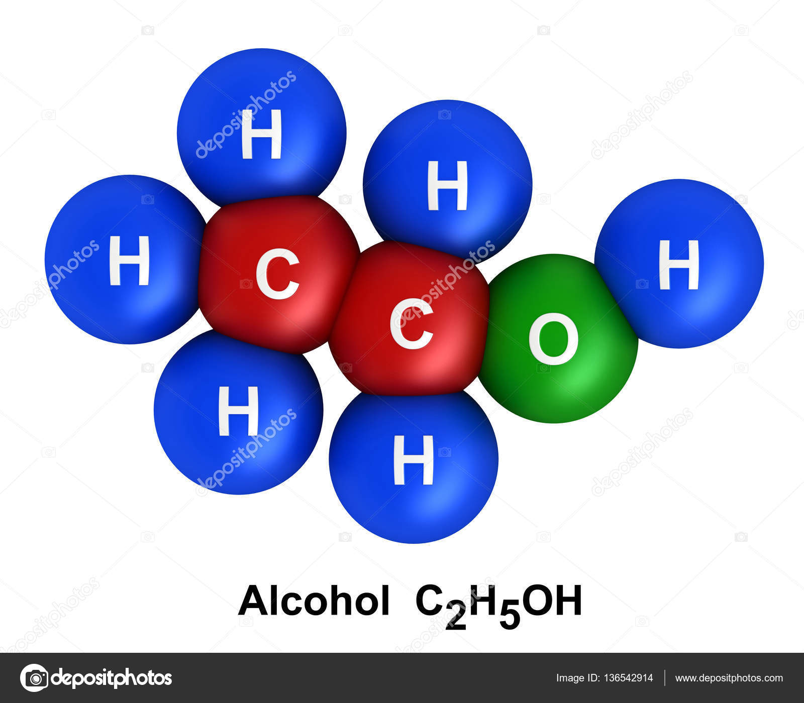 3d render of molecular structure of alcohol Stock Photo by ©oorka5 ...