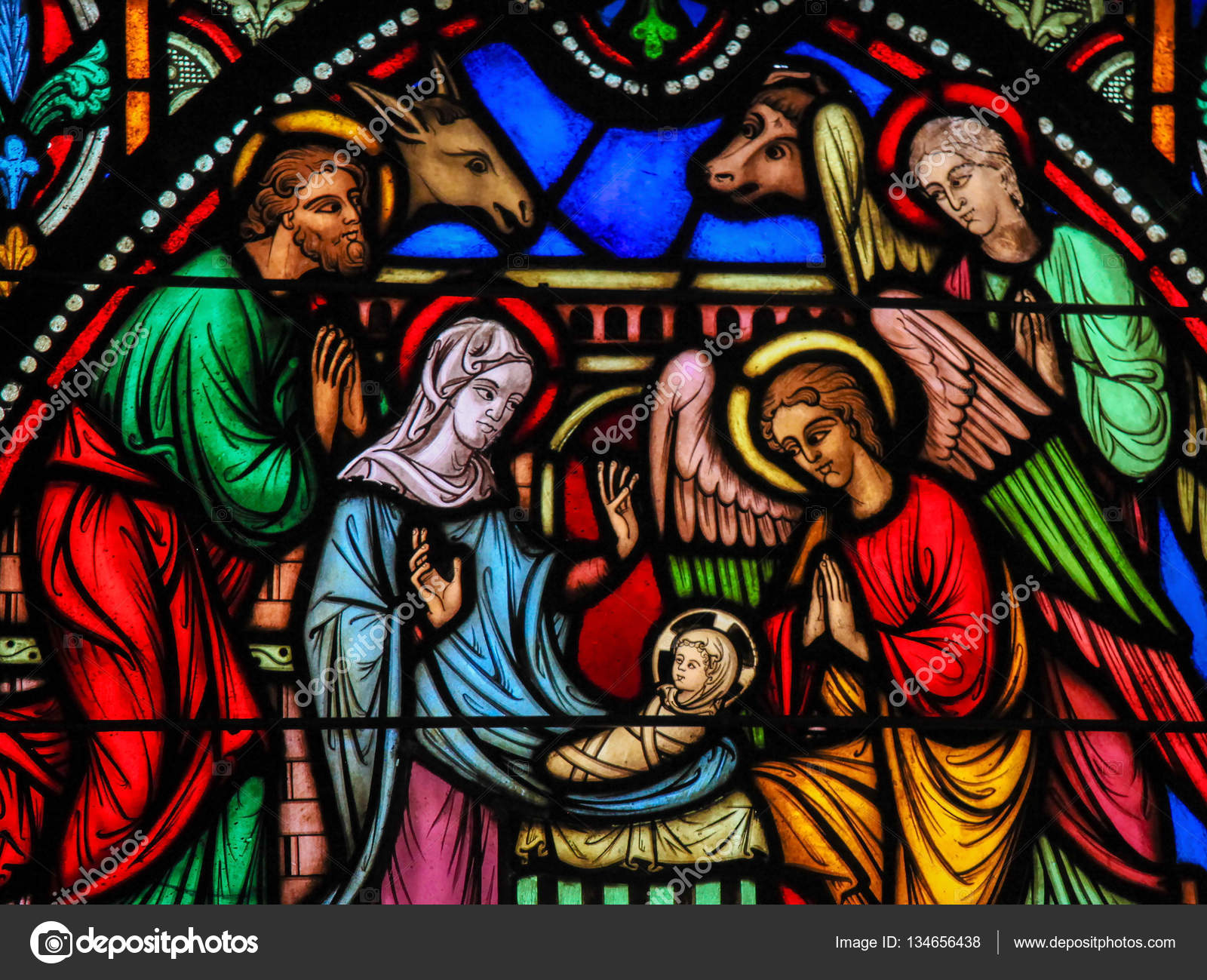 Nativity Scene Stained Glass Nativity Scene Stained Glass