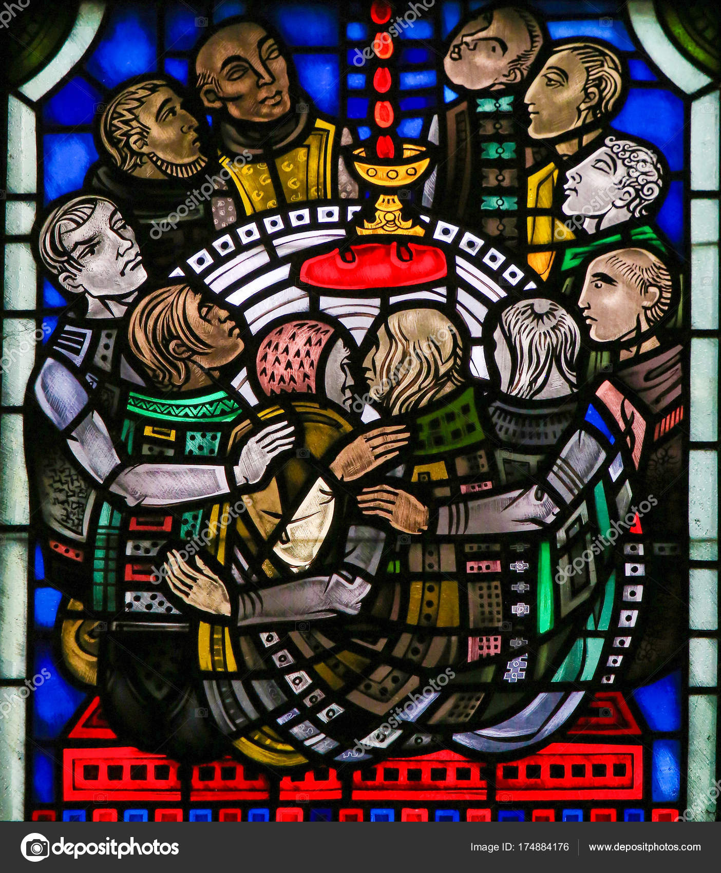 Stained Glass in Worms - Holy Communion – Stock Editorial Photo ...