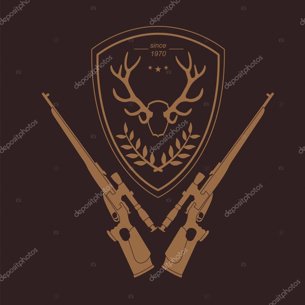 Firearm logo template. Guns, rifles badge. Flat design Stock Vector by ...