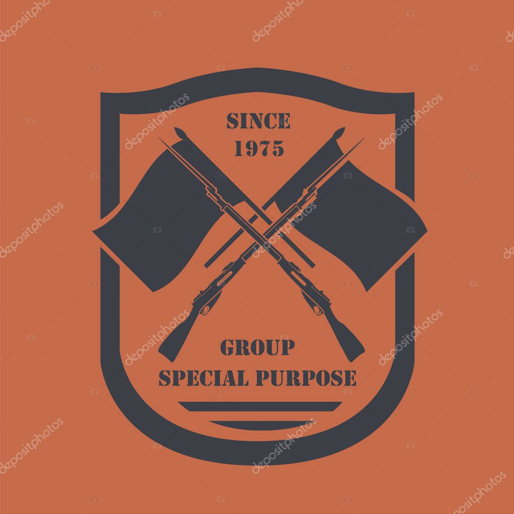 Firearm logo template. Guns, rifles badge. Flat design Stock Vector ...