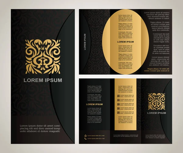 Vintage style brochure template design with modern art elements — Stock ...