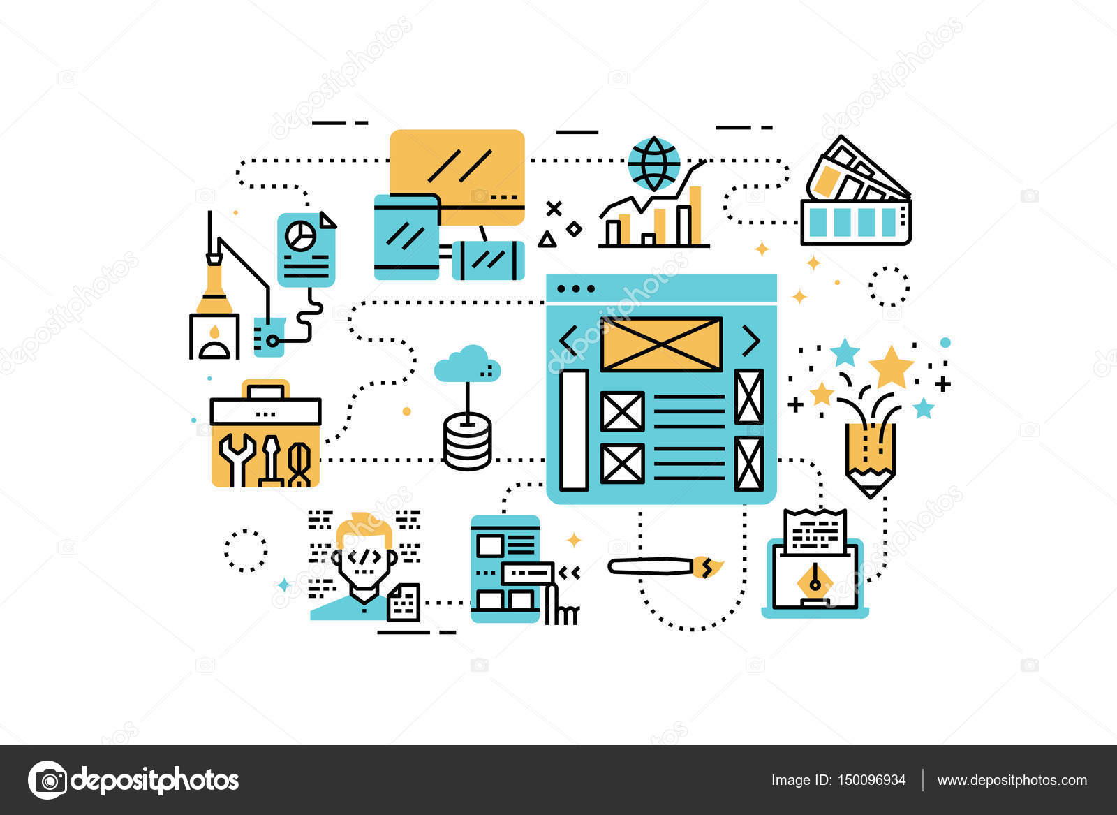 Web design line icons illustration Stock Vector Image by ©nongpimmy ...