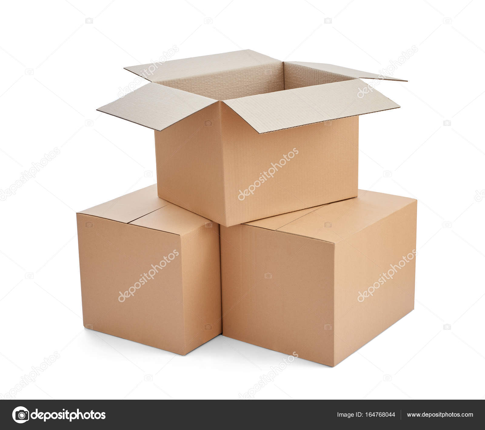 Close Stack Cardboard Boxes White Background Stock Photo by ©PicsFive ...