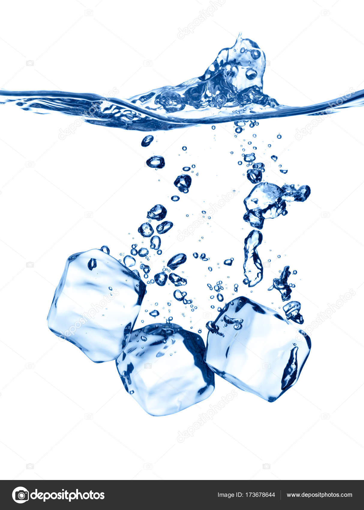 Ice cube splash in water cold Stock Photo by ©PicsFive 173678644