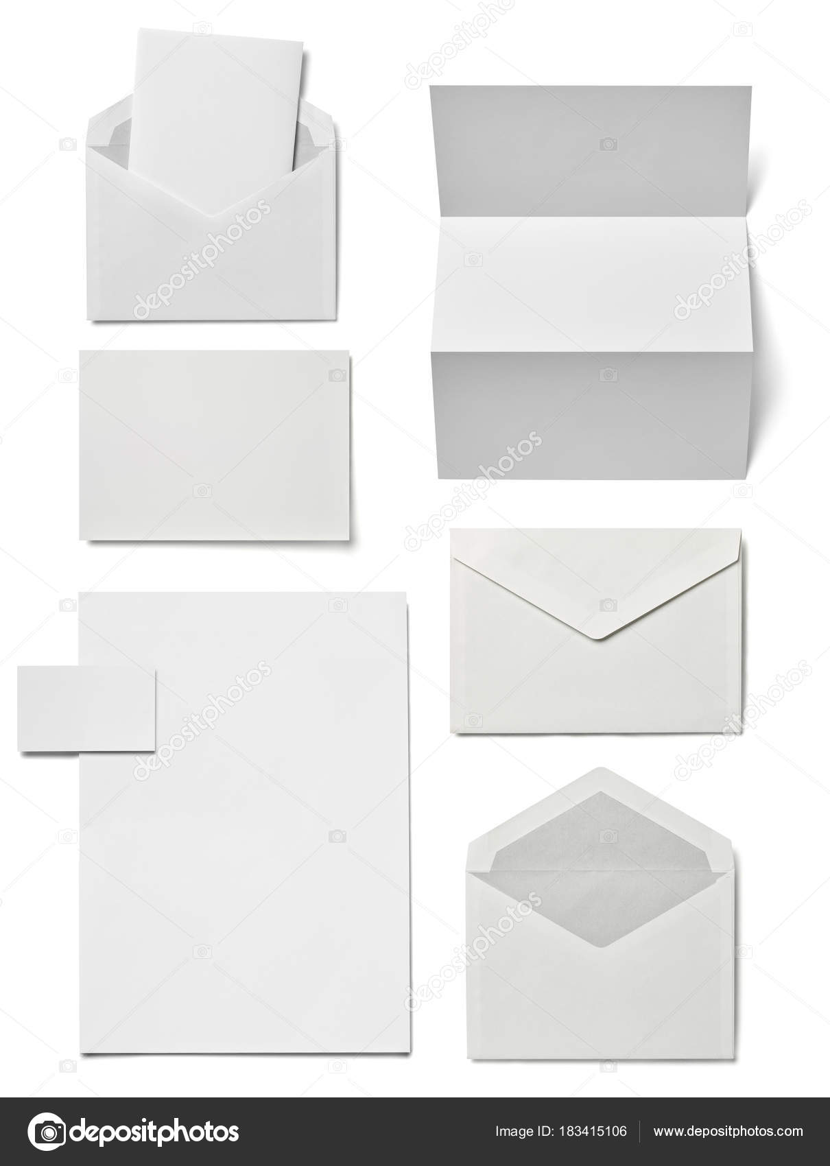 Collection Various White Paper Document White Background Each One Shot ...
