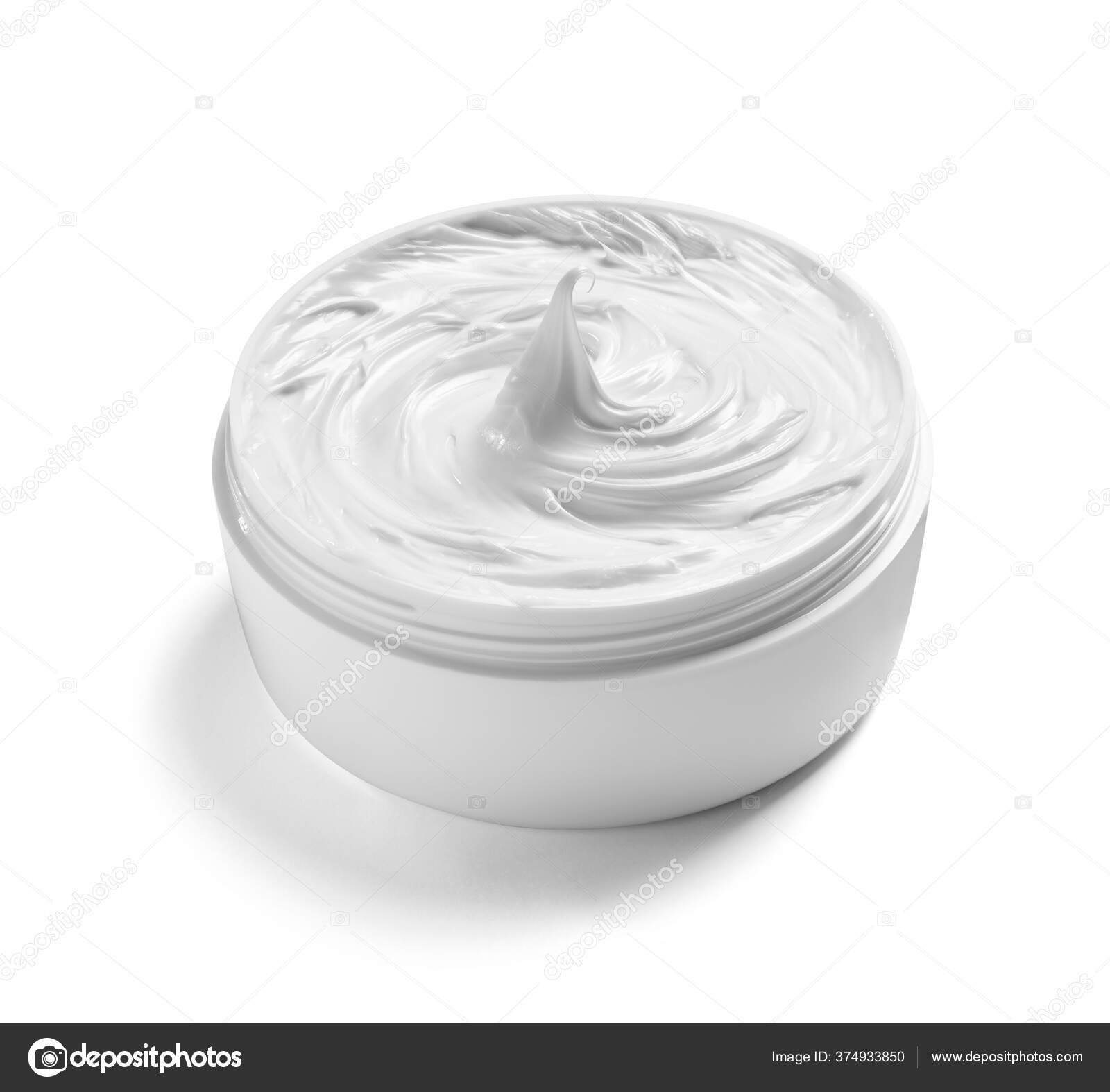 Primer Plano Una Crema Belleza Blanca Recipiente Sobre Fondo Blanco ...