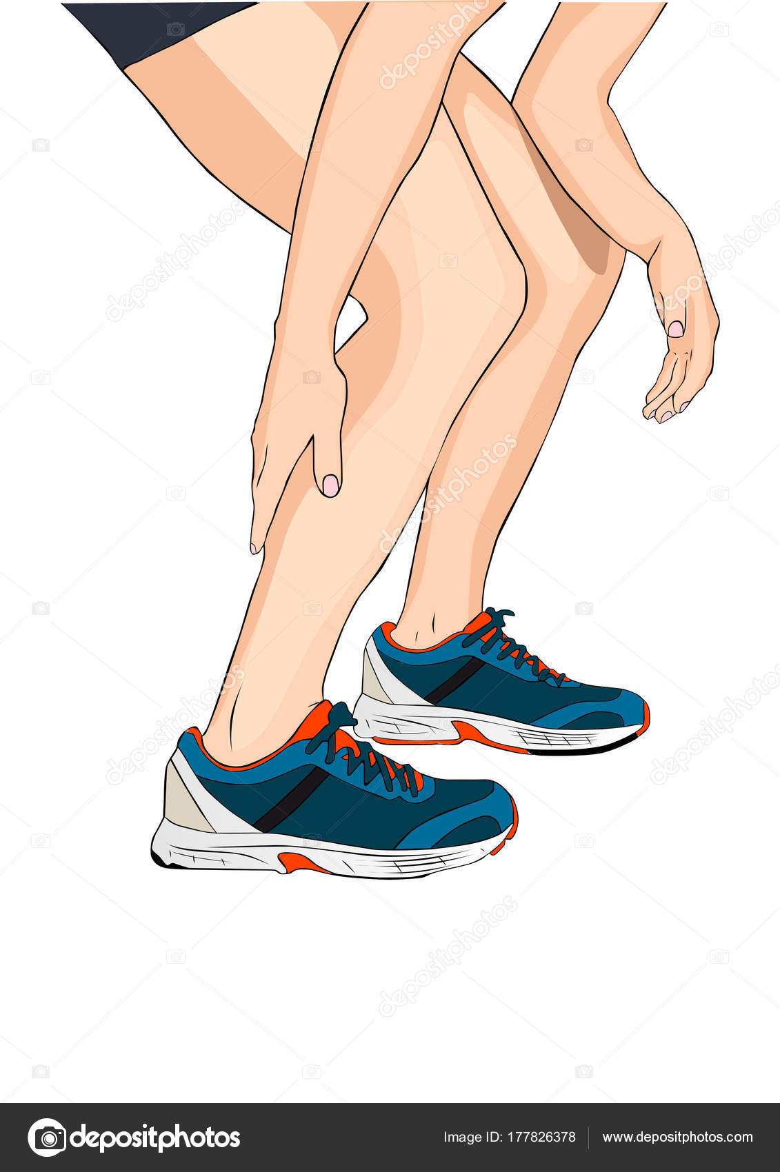 Women Touching Her Leg Muscle Stock Vector Image by ©Sandalphonarts ...