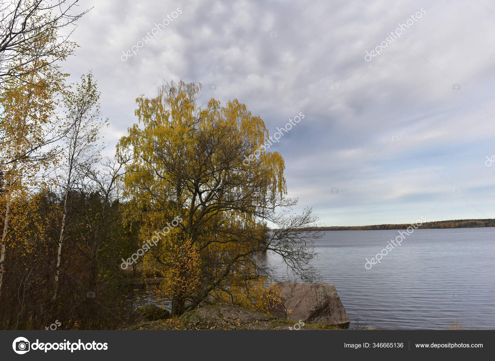 Mon Repos Rocky Landscape Park Shore Bay Protective Vyborg Bay — Stock ...
