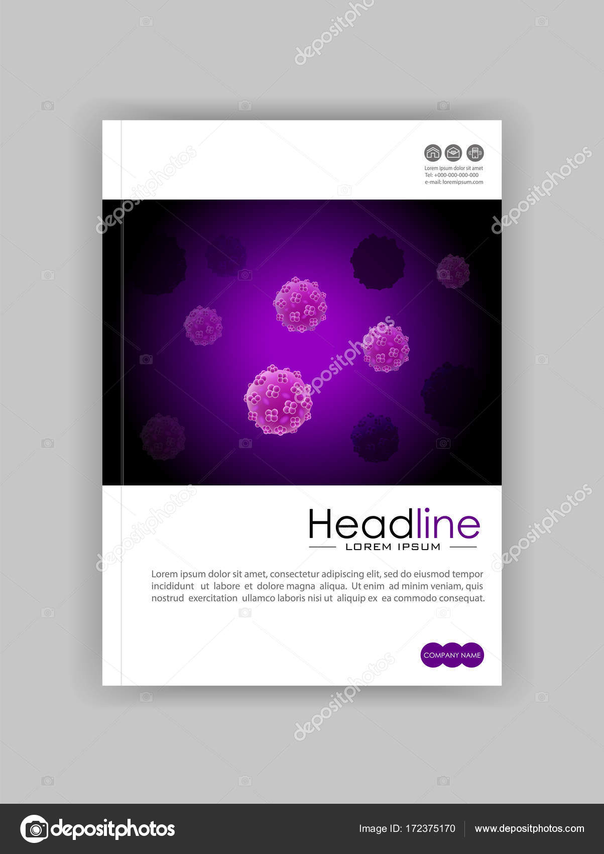 A4 Medical, scientific, academic journal cover design with bacte Stock ...