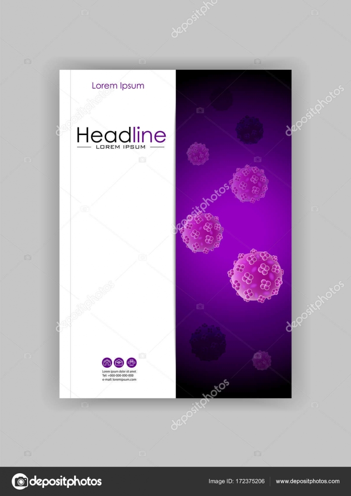 A4 Medical, scientific, academic journal cover design with bacte Stock ...
