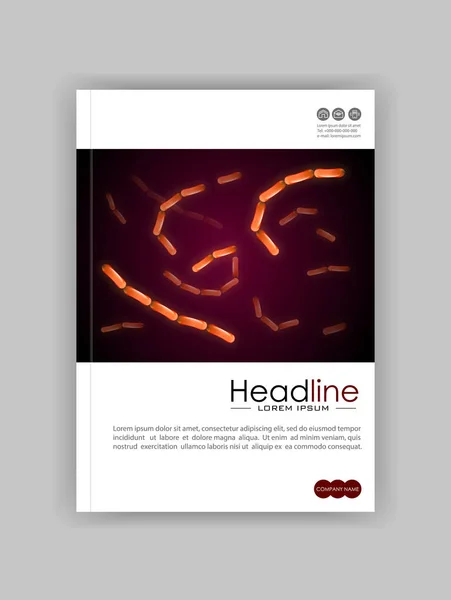 Medical, scientific, academic journal cover. Colony of bacteria Stock ...