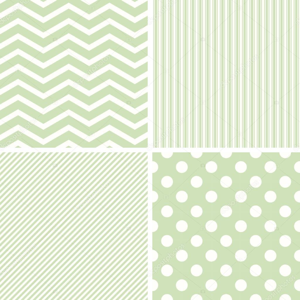 4 diferentes patrones geométricos verdes. 2025