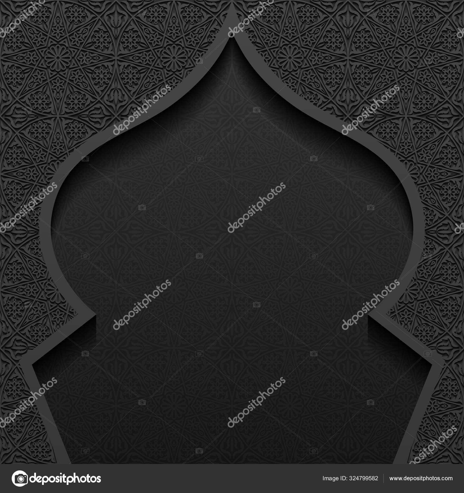 Dark background with traditional floral ornament Stock Vector Image by ...