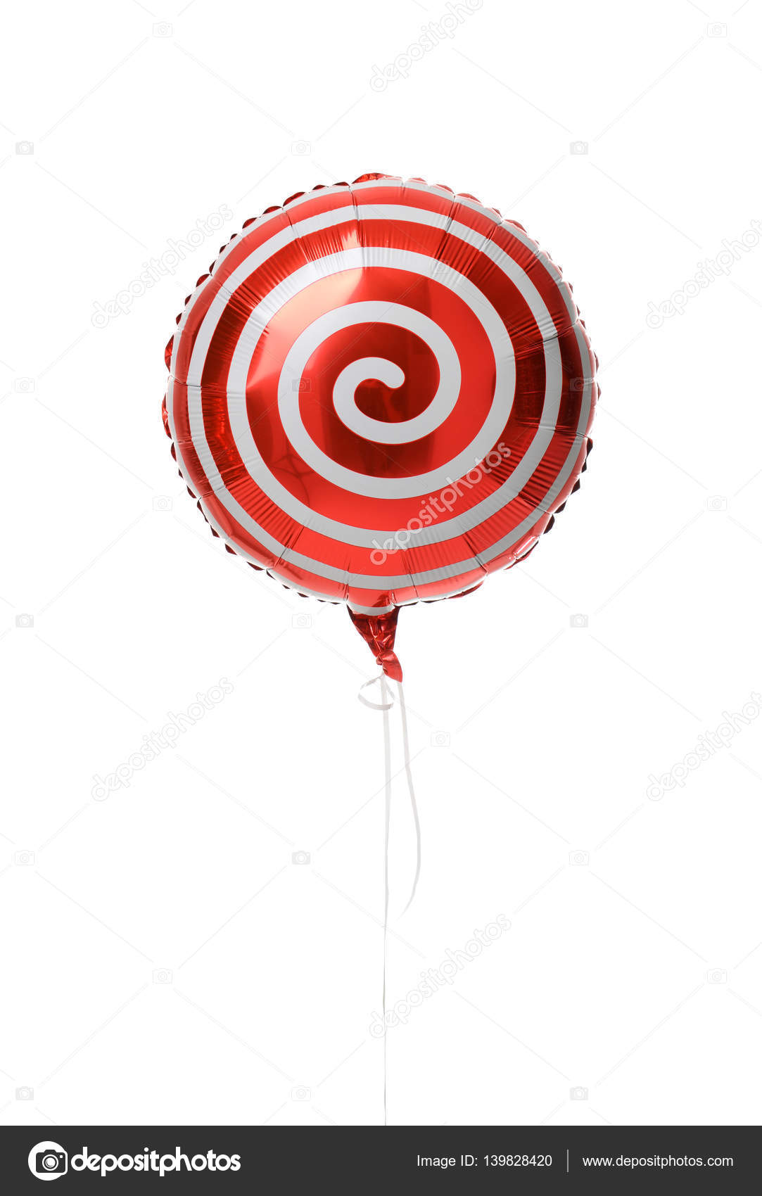 Single red spiral metallic balloon for birthday Stock Photo by ©dml5050 ...