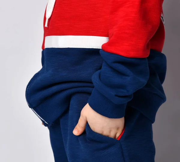 Closeup image on close details of tracksuit clothing fabric texture on ...