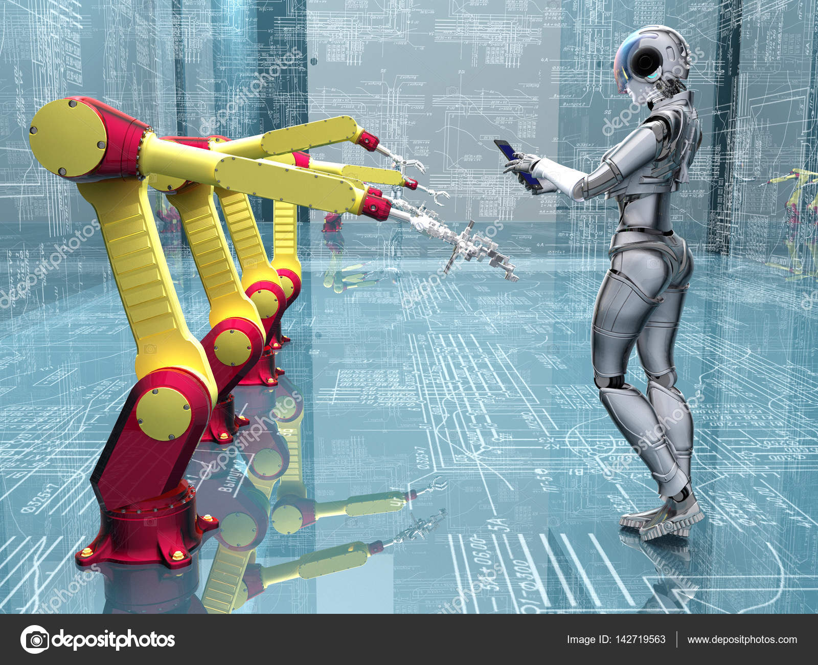 The robots ,3d render Stock Photo by ©Iurii 142719563