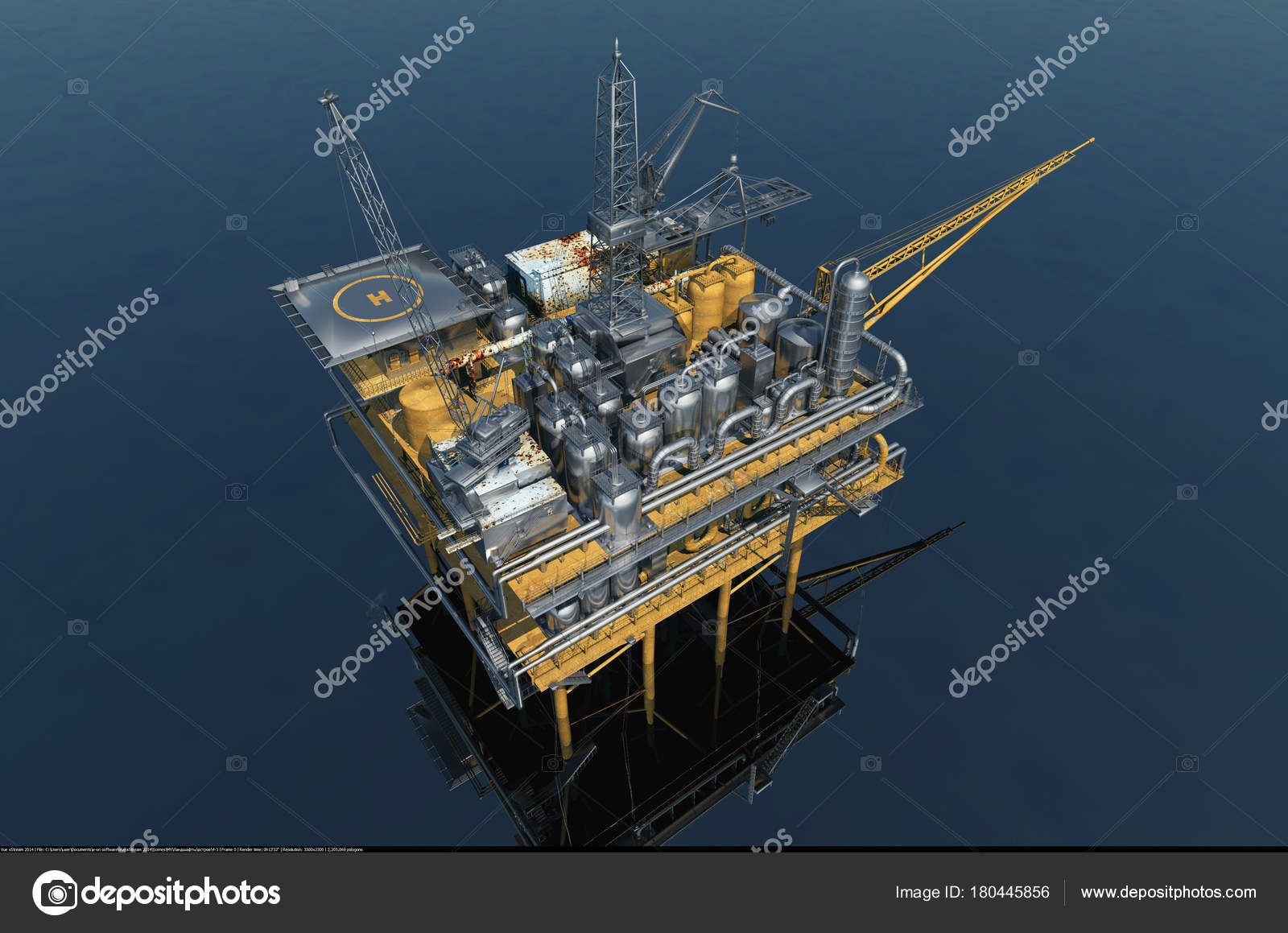 Oil Rig ,3d render — Stock Photo © Iurii #180445856
