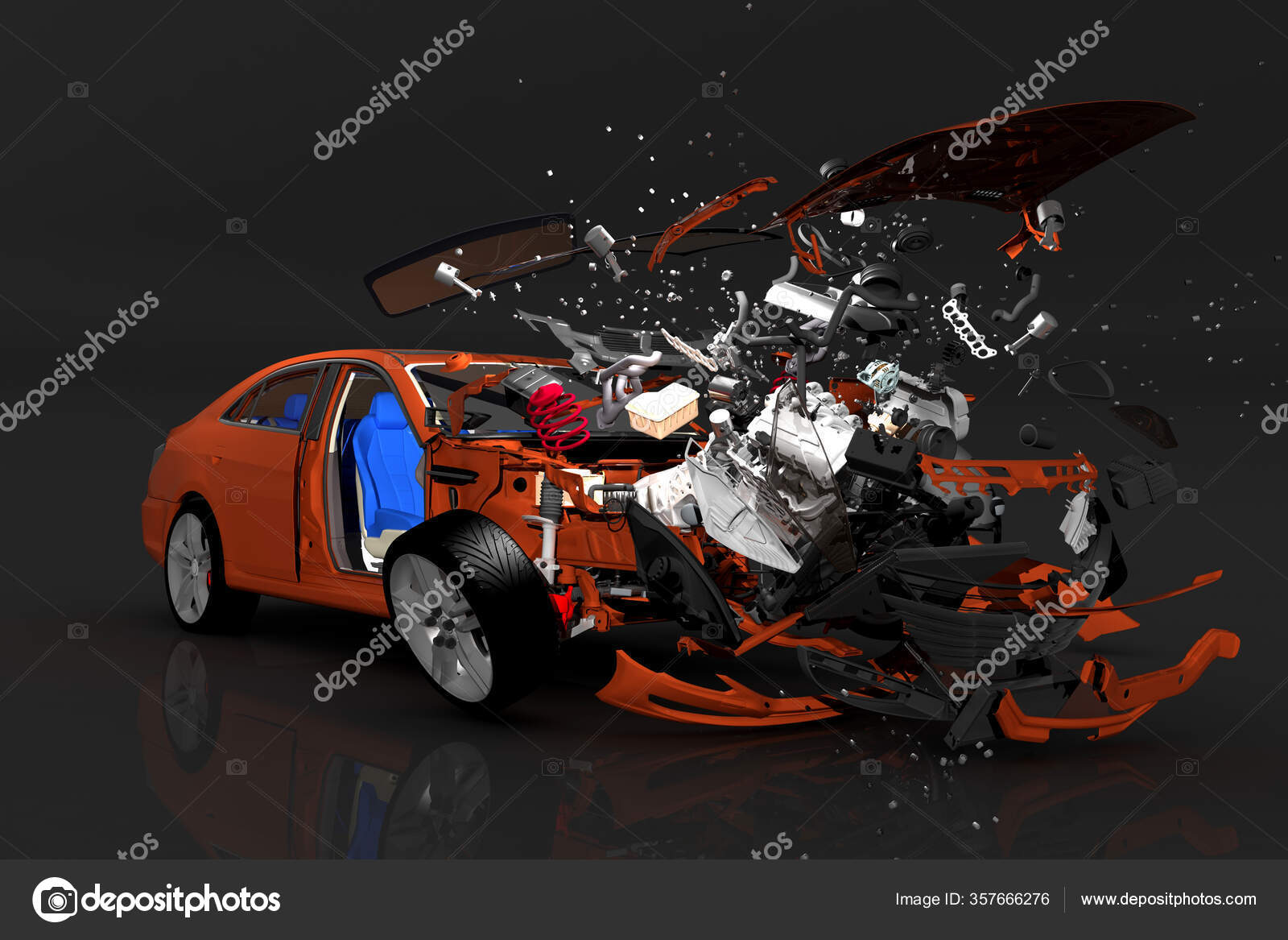 Details Car Gray Background Render Stock Photo by ©Iurii 357666276