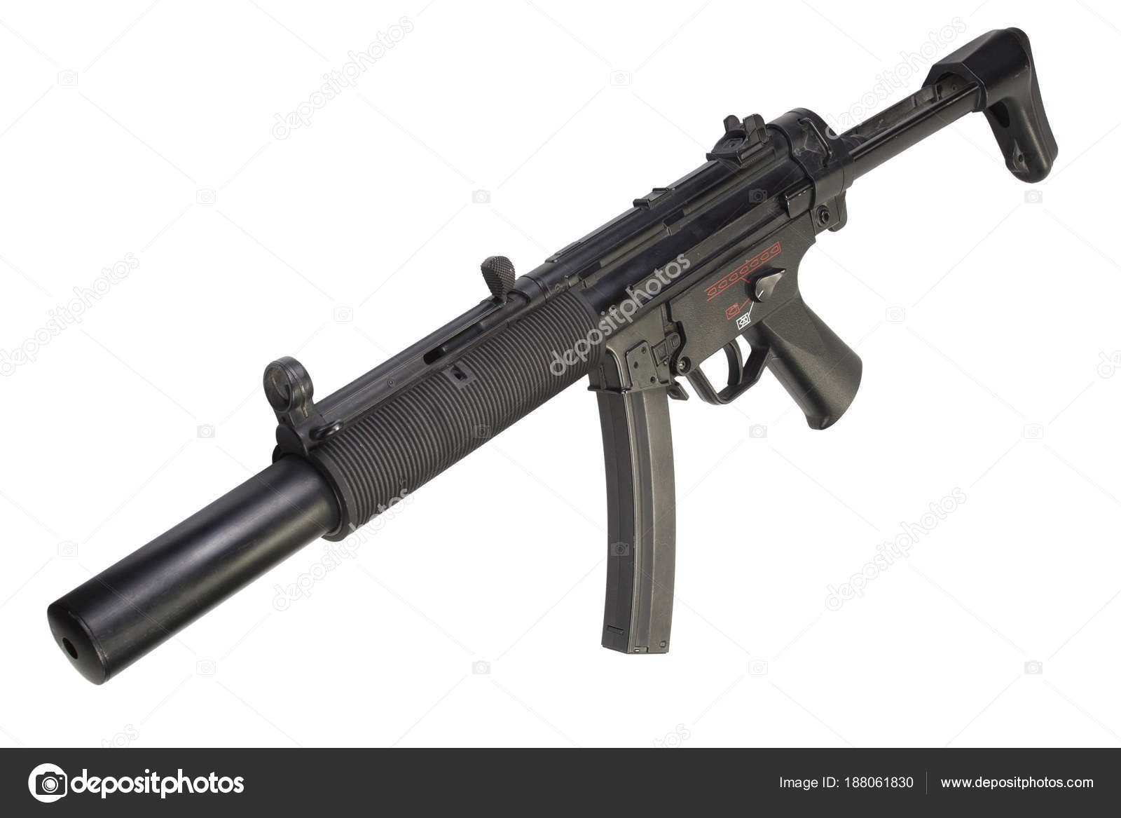 Submachine gun MP5 with silencer — Stock Photo © zim90 #188061830