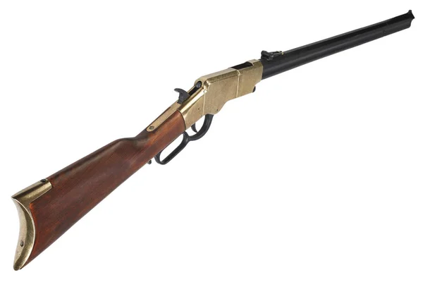 Wild West Period Lever Action Rifle Isolated White — Stock Photo ...
