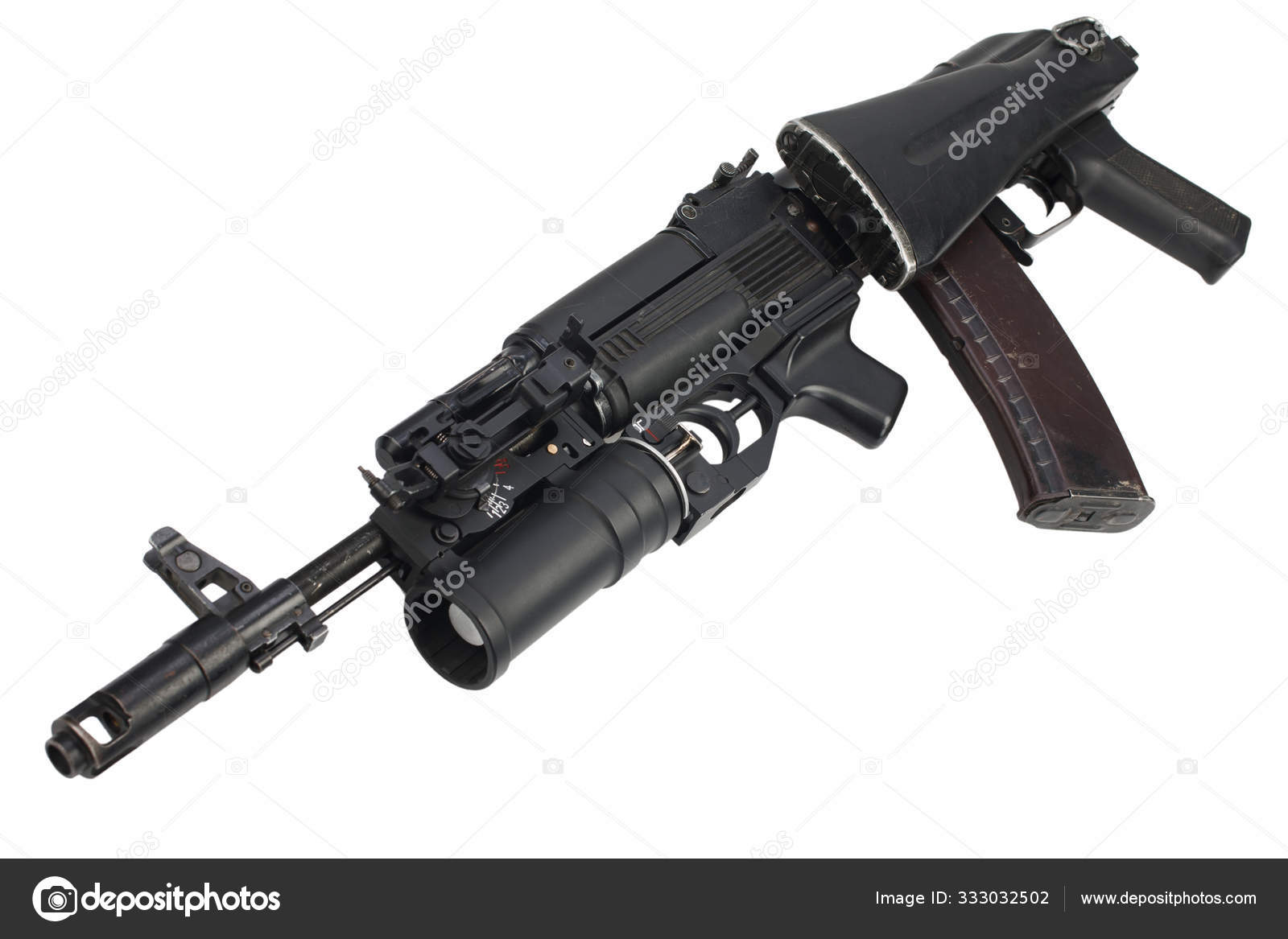 Modern kalashnikov 5.45 mm AK 74M assault rifle with 40 mm underbarrel grenade launcher — Stock ...