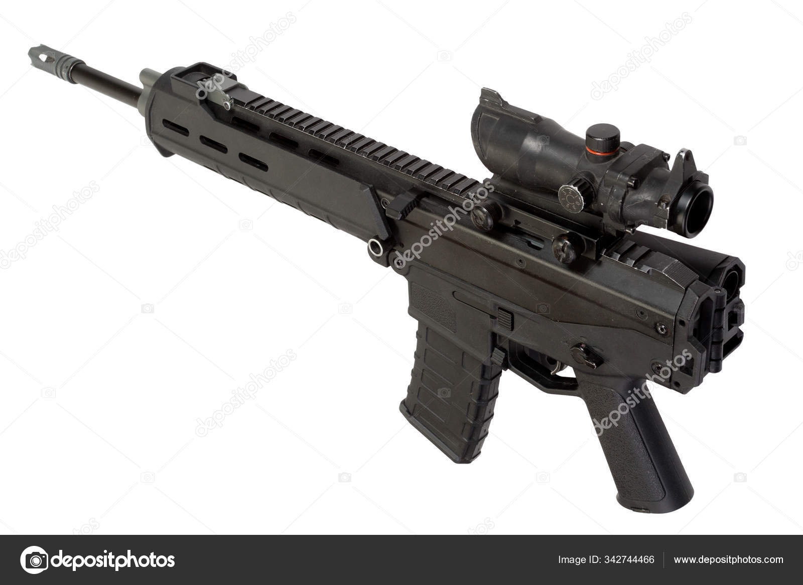 Assault rifle with folding stock Stock Photo by ©zim90 342744466