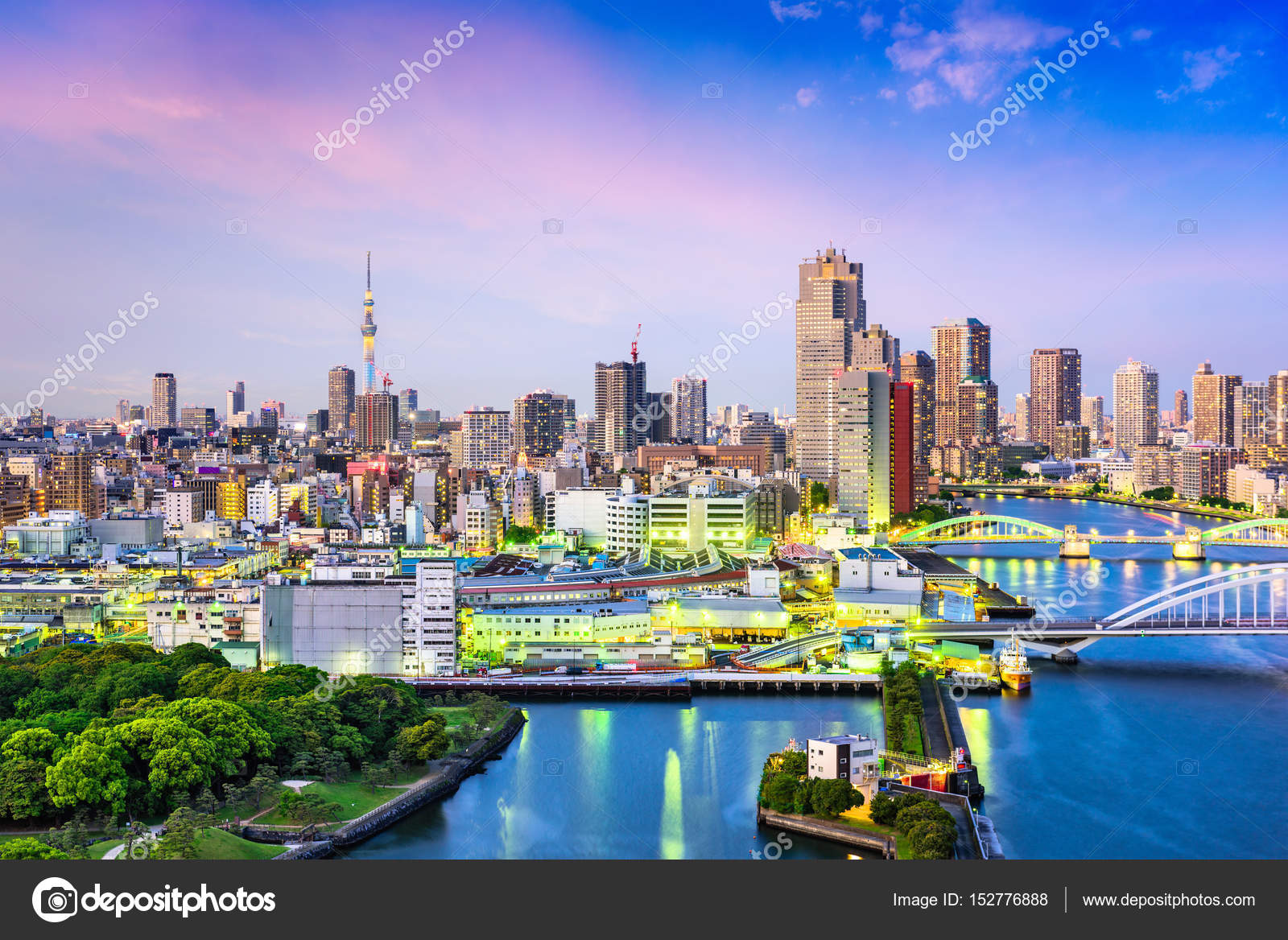 Tokyo, Japan Sumida River Skyline — Stock Photo © sepavone #152776888