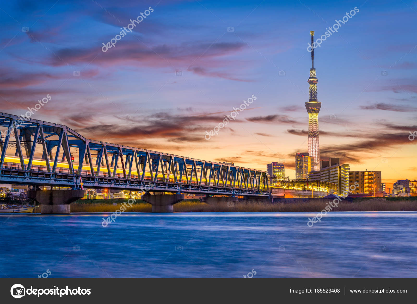 Tokyo, Japan River Skyline Stock Photo by ©sepavone 185523408