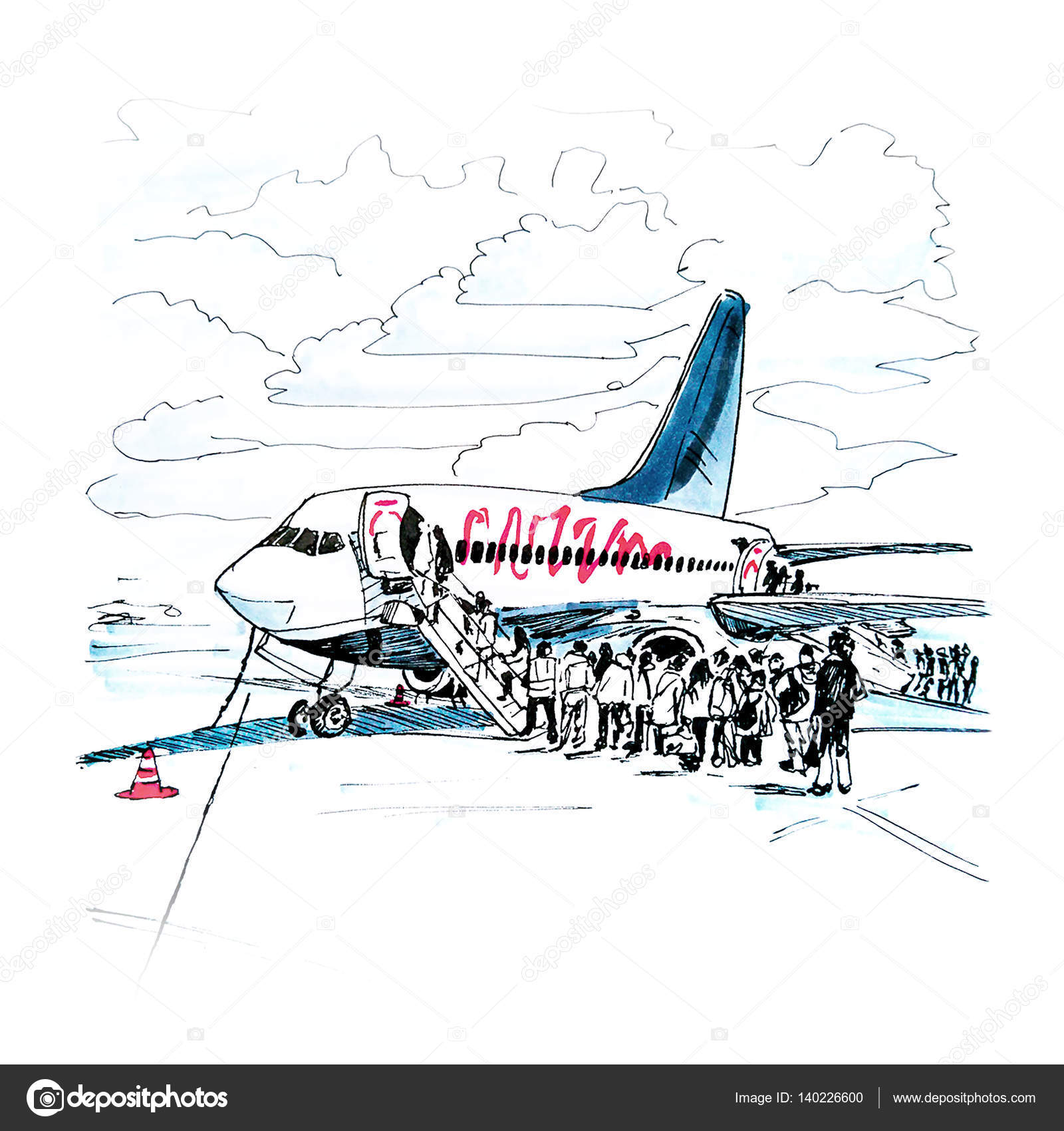 Passenger compartment of the aircraft — Stock Photo © olgacov #140226600