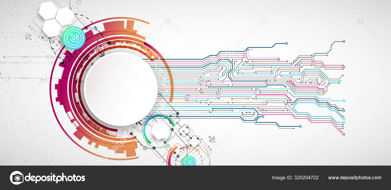 Vector Illustration Tech Digital Technology Engineering Theme Stock ...