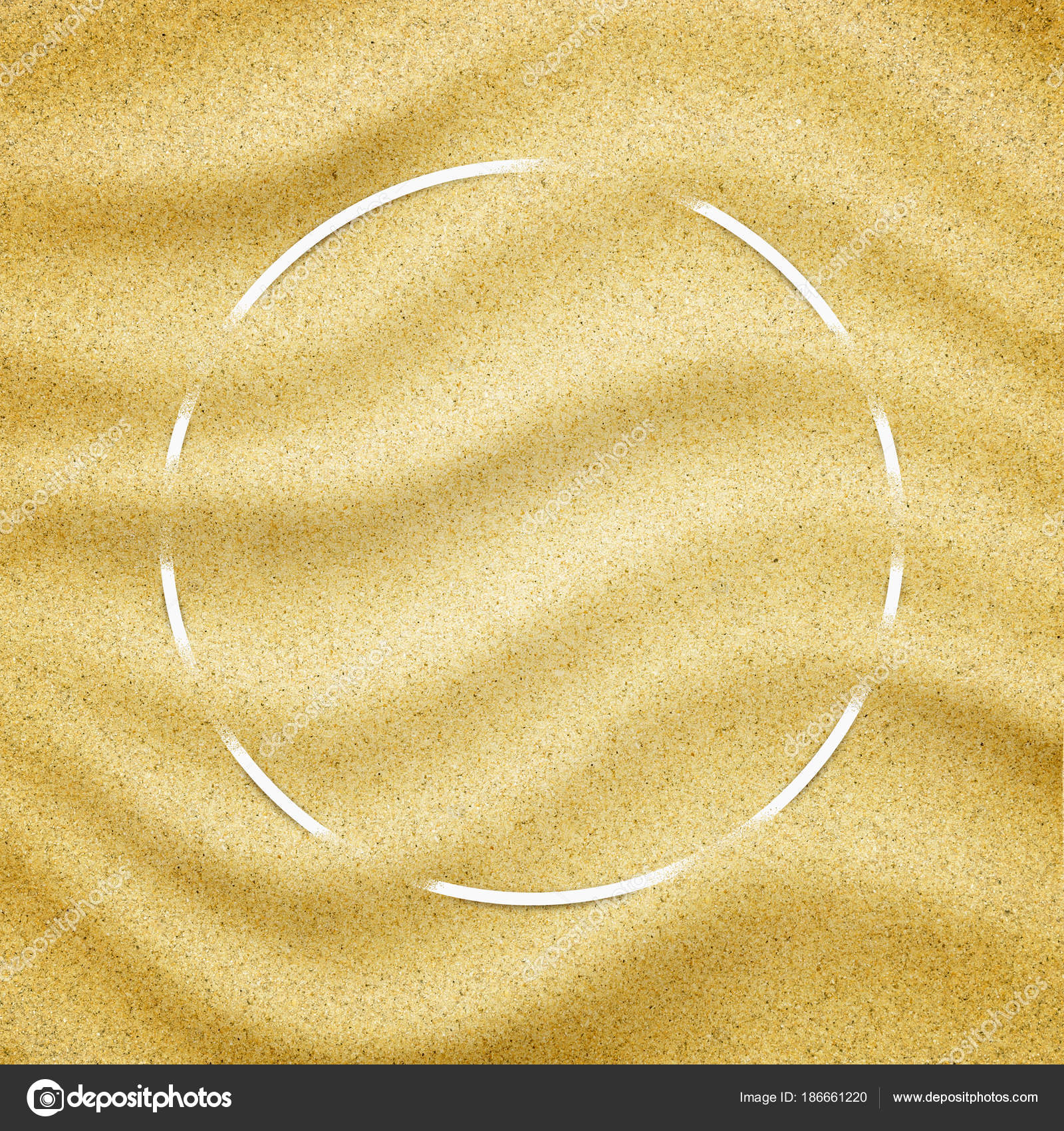 Blank paper frame in sand background. Close-up of sand grains — Stock ...