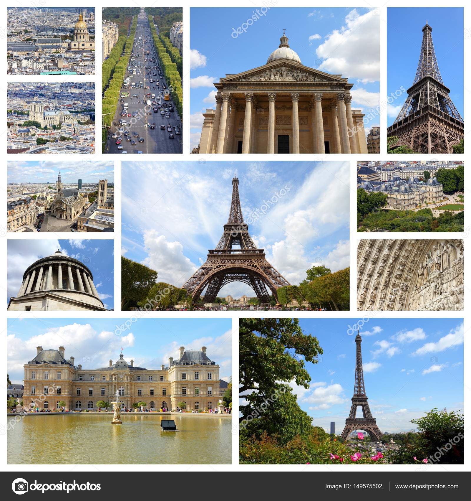 Paris collage - travel montage — Stock Photo © tupungato #149575502