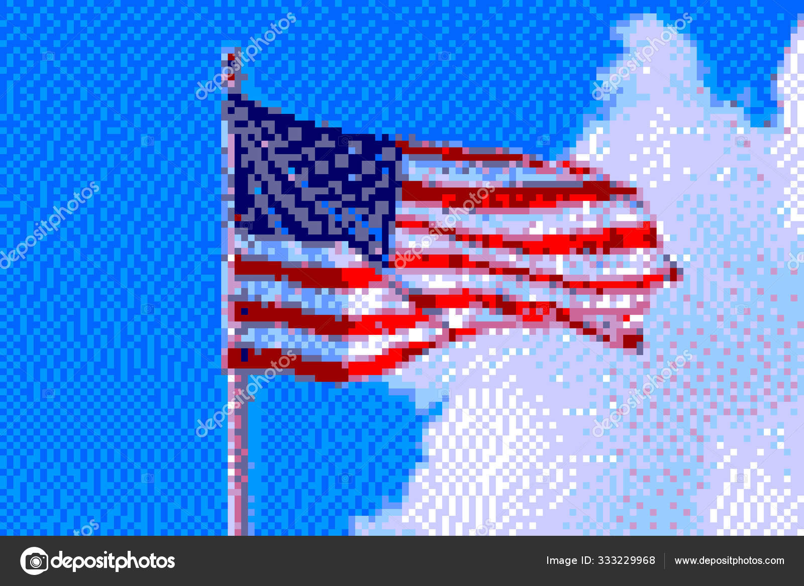 Pixel art American flag Stock Photo by ©tupungato 333229968