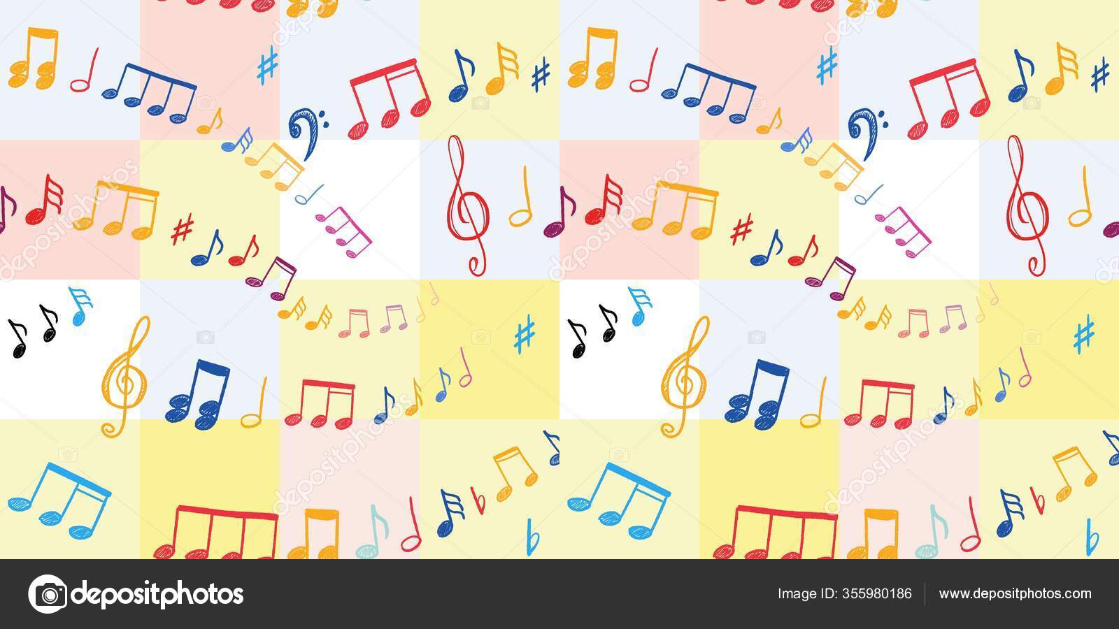 Vector Sheet Music Texture Notes Clefs Doodle Seamless Vector Fashion ...