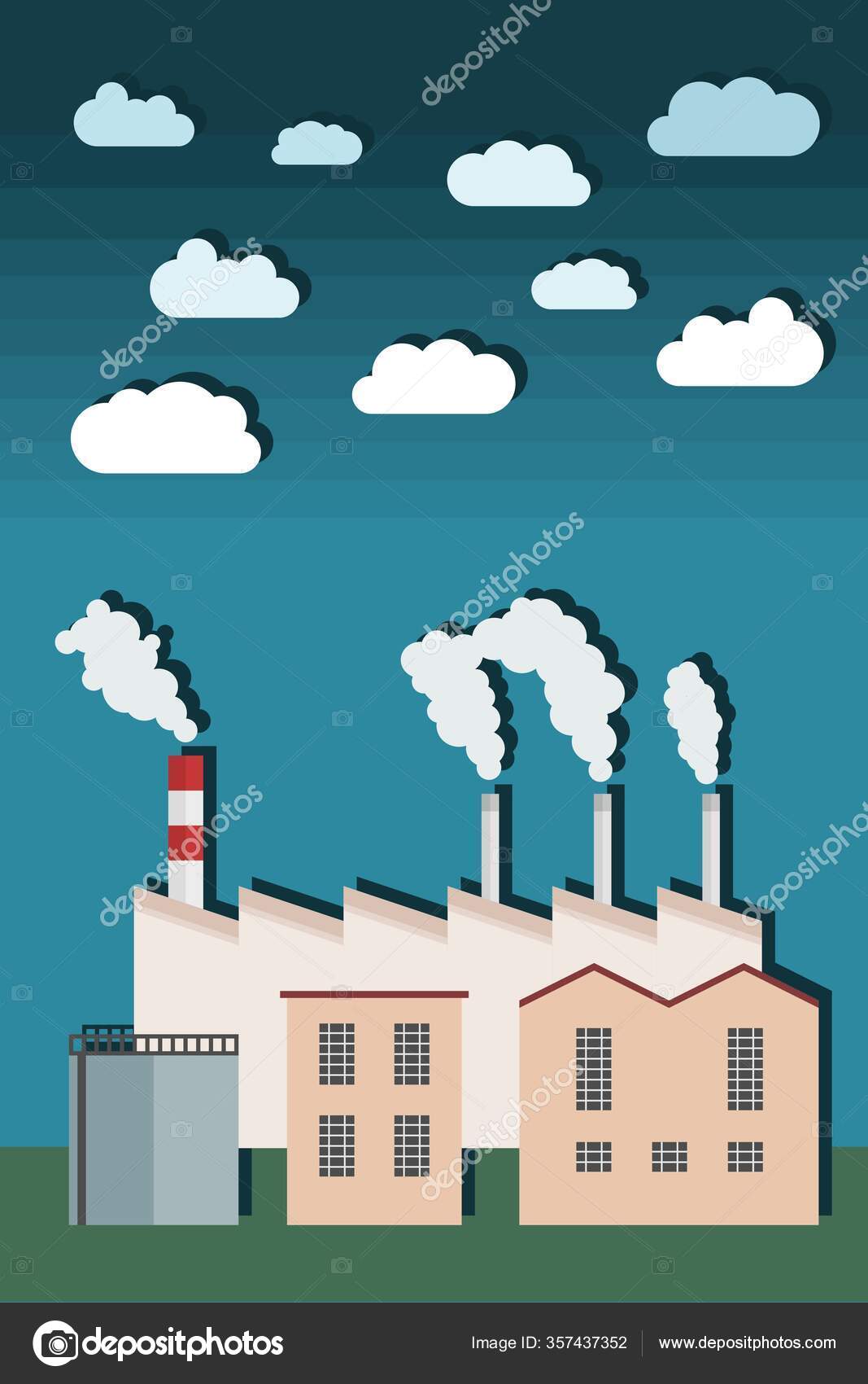 Simple Factory Vector Graphics Manufacturing Plant Industrial ...