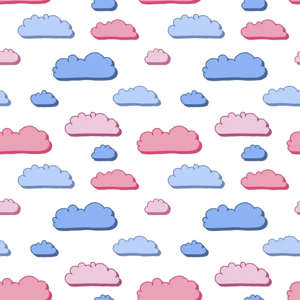 Cartoon Seamless Vector Clouds Texture Seamless Fluffy Clouds Textile ...