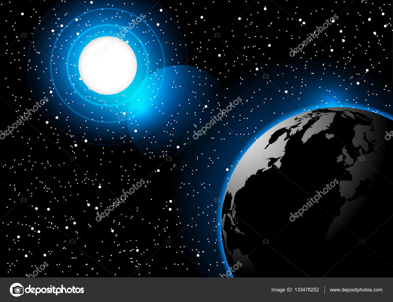 Space background sun and earth vector illustration Elements of this ...