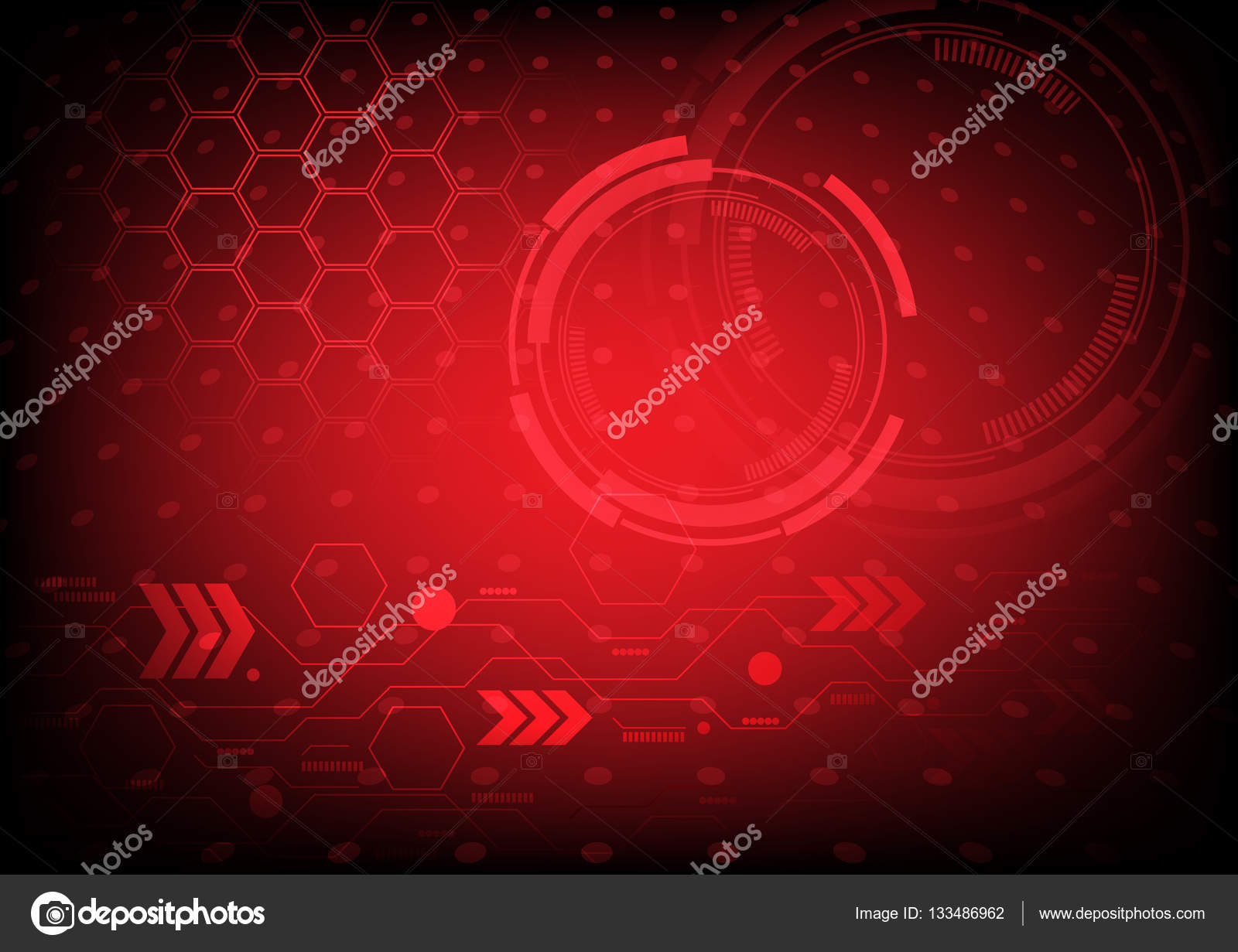Abstract technology on red background Stock Vector Image by ©Pitsanu ...