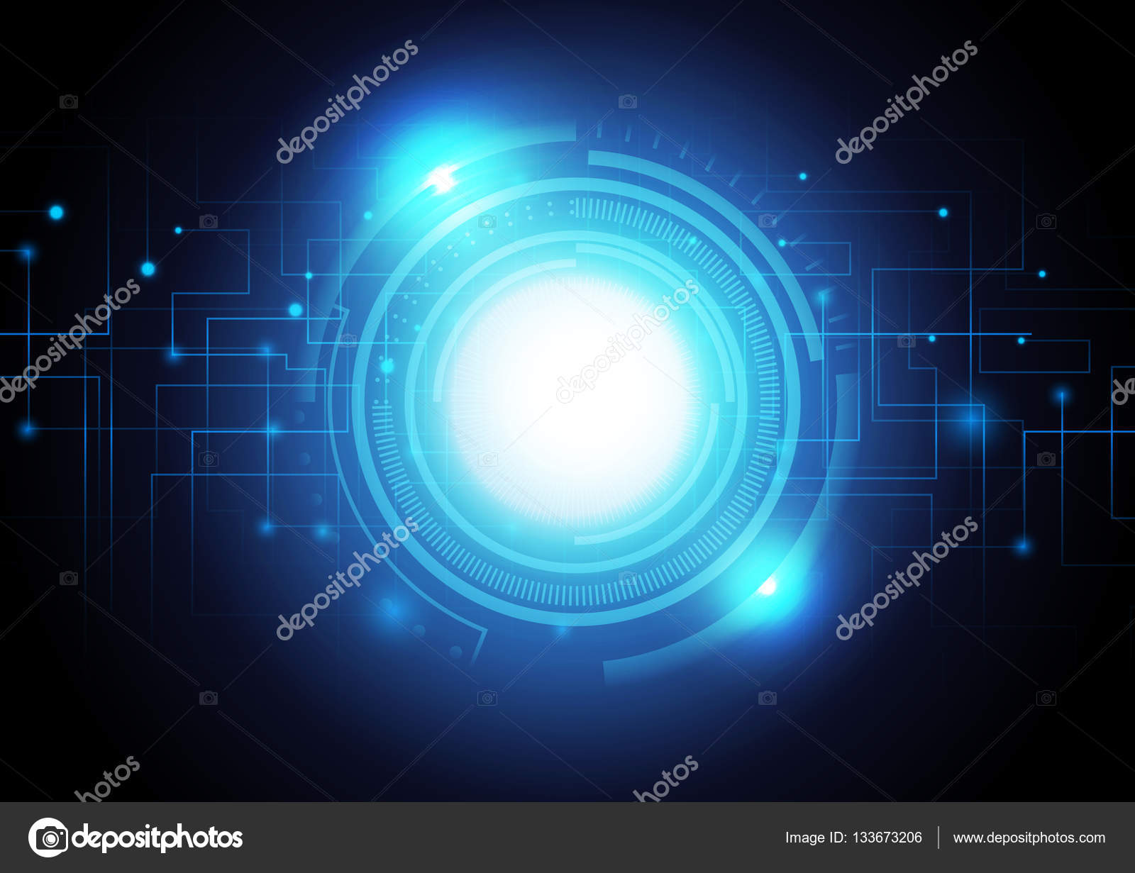 Abstract blue technology light background Stock Vector Image by ...