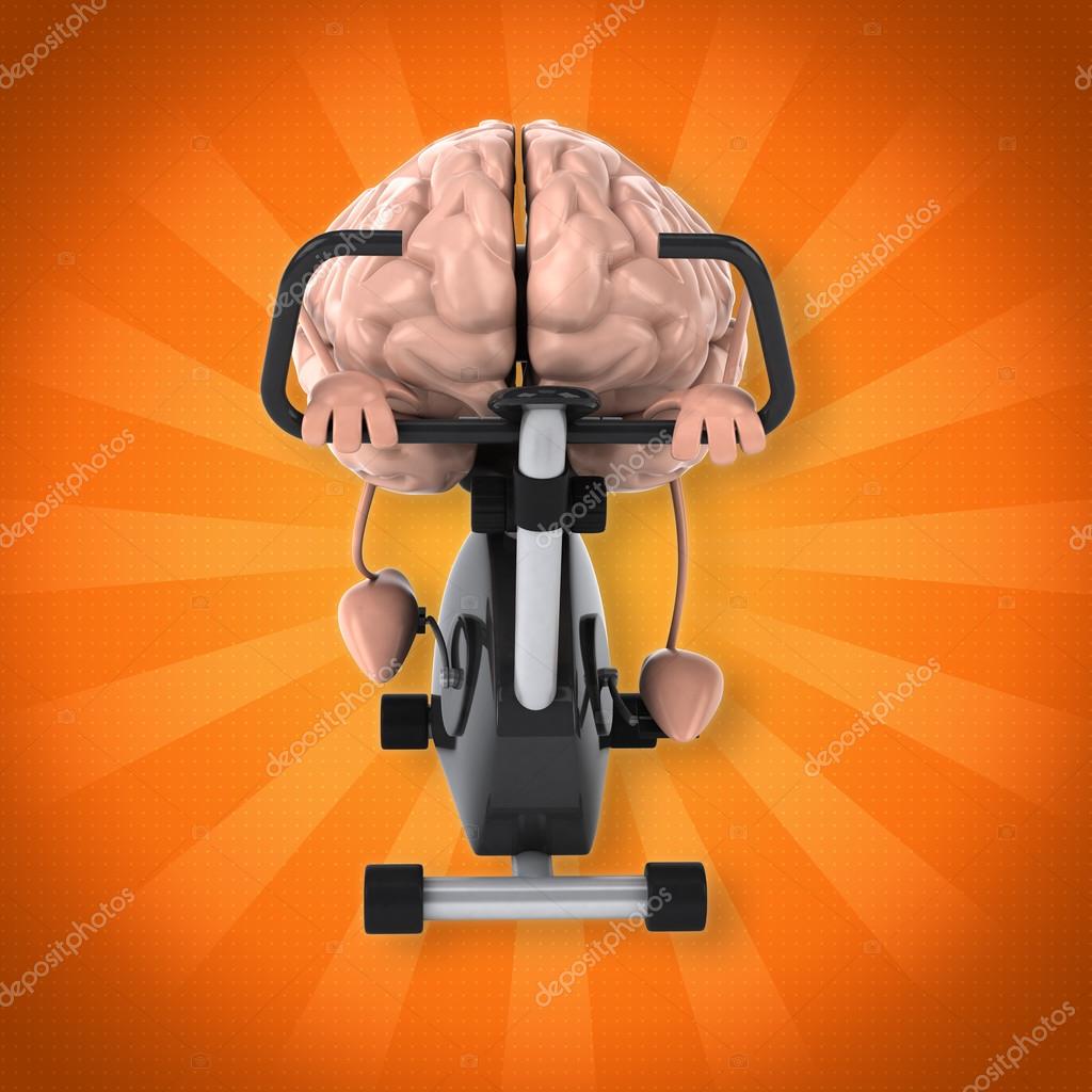 Brain on bicycle on orange background Stock Photo by ©julos 124921928